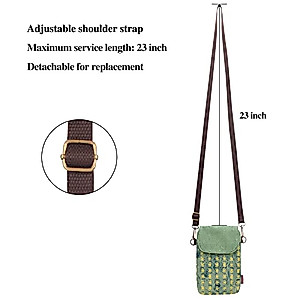 WITERY Small Crossbody Bags for Teen Girl - Handmade Cute Canvas Cross Body Phone Purse Cloth Pouch with Adjustable Shoulder Strap, Mini Women Travel Cell Phone Purse Wallet