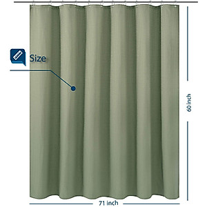 Threshold Waffle Weave Fabric Shower Curtain 72" x 72"- Green