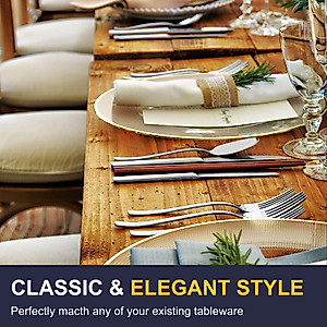 Premium stainless steel cutlery set, including sturdy fork, knife and dessert spoon with a portable travel cutlery storage bag - perfect for parties and picnics - Flatware Cutlery Set