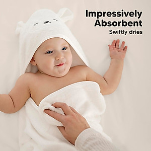 KeaBabies Baby Hooded Towel - Viscose Derived from Bamboo Baby Towel, Toddler Bath Towel, Infant Towels, Large Hooded Towel, Soft Baby Towels with Hood for Girls, Babies, Newborn Boys (Lamb)