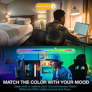 Smart Light Bulbs [2 Pack], WiFi 2.4GHz & Bluetooth 5.0, Compatible w/ Alexa & Google Without Hub, Dimmable, Music Sync, Schedules, Color Changing Light Bulb RGBW Smart Bulb LED Bulb, A19/E26 9W 810LM