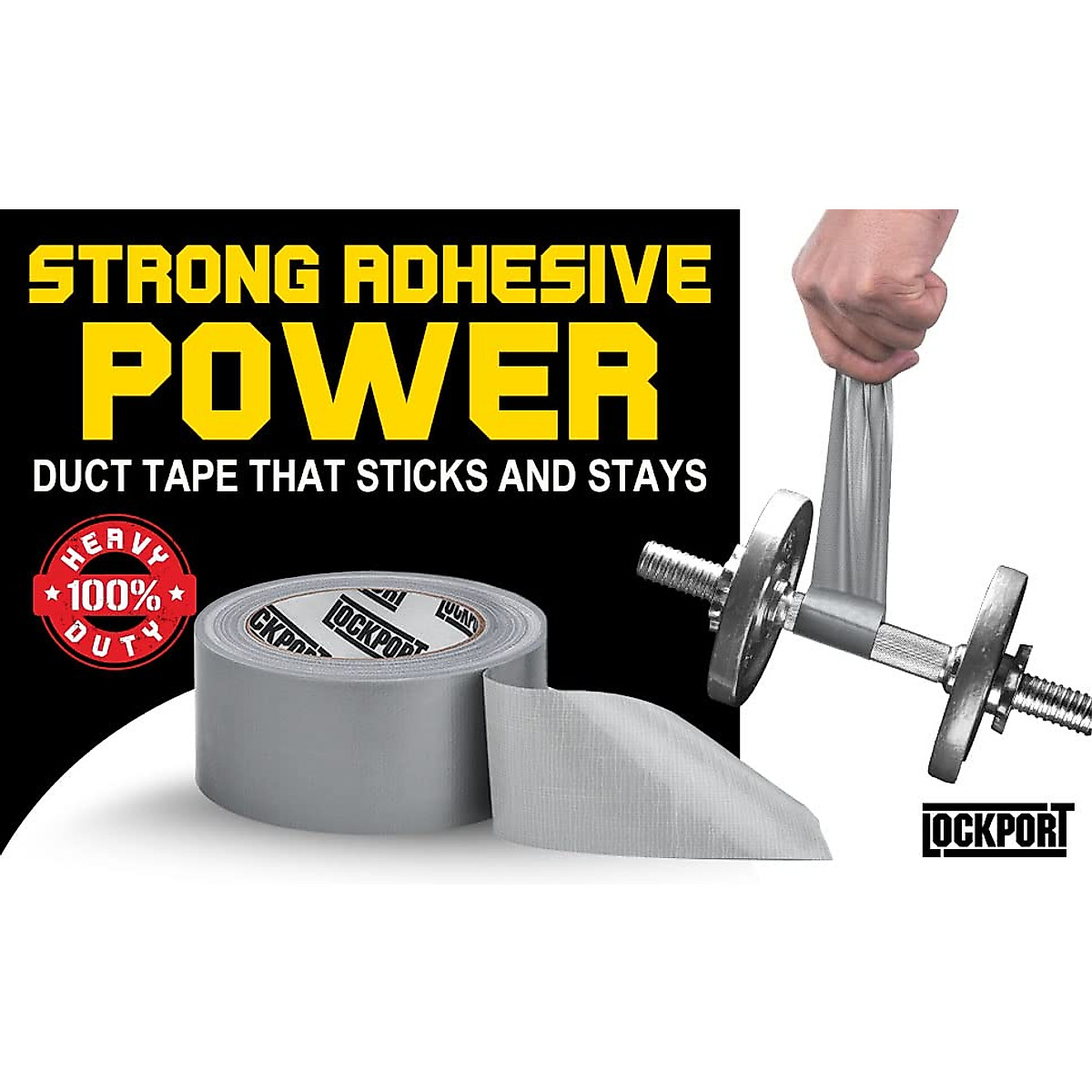 Duct Tape Heavy Duty - 5 Roll Multi Pack - Silver 90 Feet x 2 Inch - Strong, Flexible, No Residue, All-Weather and Tear by Hand - Bulk Value for Do-It-Yourself Repairs, Industrial, Professional Use