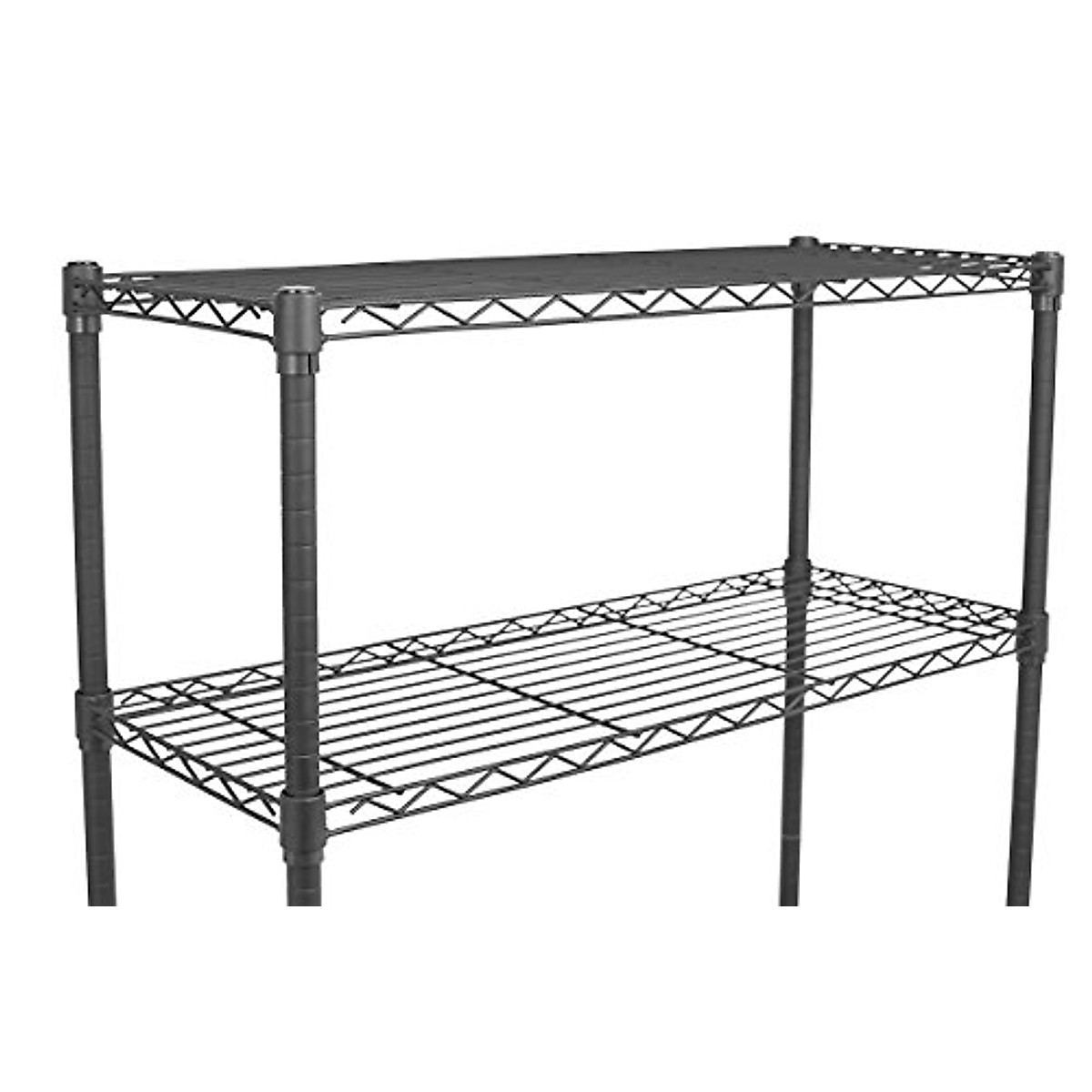 Internet's Best 4-Tier Wire Shelving - Flat Black - Heavy Duty Shelf - Wide Adjustable Rack Unit - Kitchen Storage