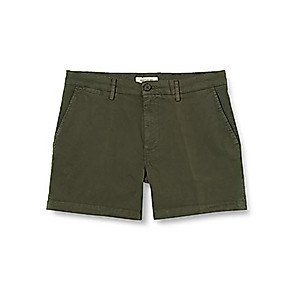 Amazon Essentials Men's Slim-Fit 5" Flat-Front Comfort Stretch Chino Short (Previously Goodthreads), Dark Green, 32