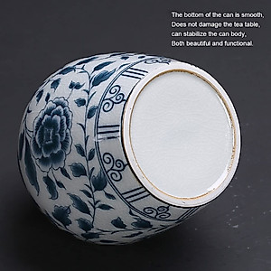 G’z Ceramic Storage jar Kitchen Sealed Lids Ceramics Traditional Tea Canisters Elegant Pattern Tea Caddy Food Jars Tea Tins for Kitchen Spices, Tea, Coffee, Condiments (Size : Small)