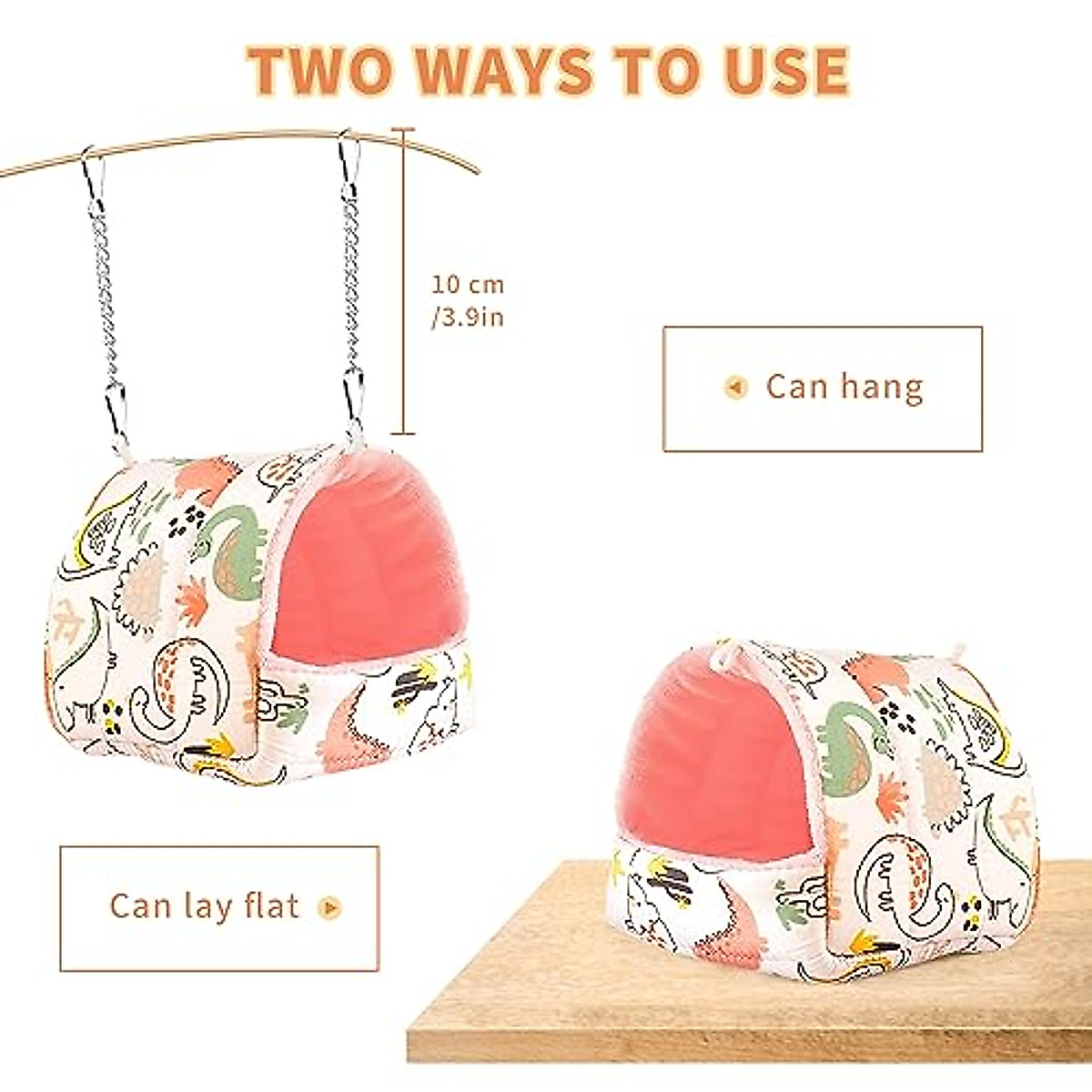 HPAWHOMEPART Parrot Bird Bed Hammock Winter Warm Bird Plush Nest Toy for Parakeet Comfortable Hanging Bird Bed for Cage (XL, Grey)