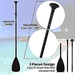SereneLife Stand Up Paddle-Board Adjustable Paddle - Adjustable Water Paddle Oar SLSUPB06 & SLSUPB08 Free-Flow Inflatable SUP Stand Up Water Paddle-Board PRTSLSUPB0608PDL Blue