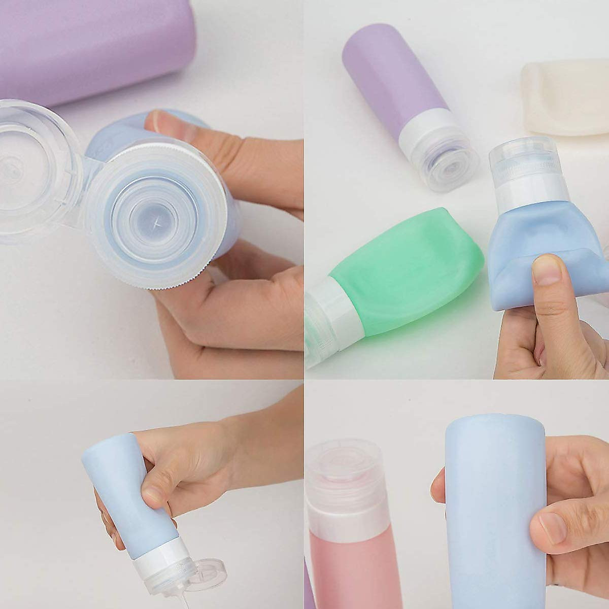 Cinlitek 10Pack Leakproof Silicone Travel Bottles,TSA-Approved Travel Toiletry Bottles for Shampoo Lotion Body Wash-Essential Travel Accessories, Travel Sized Containers for Toiletries