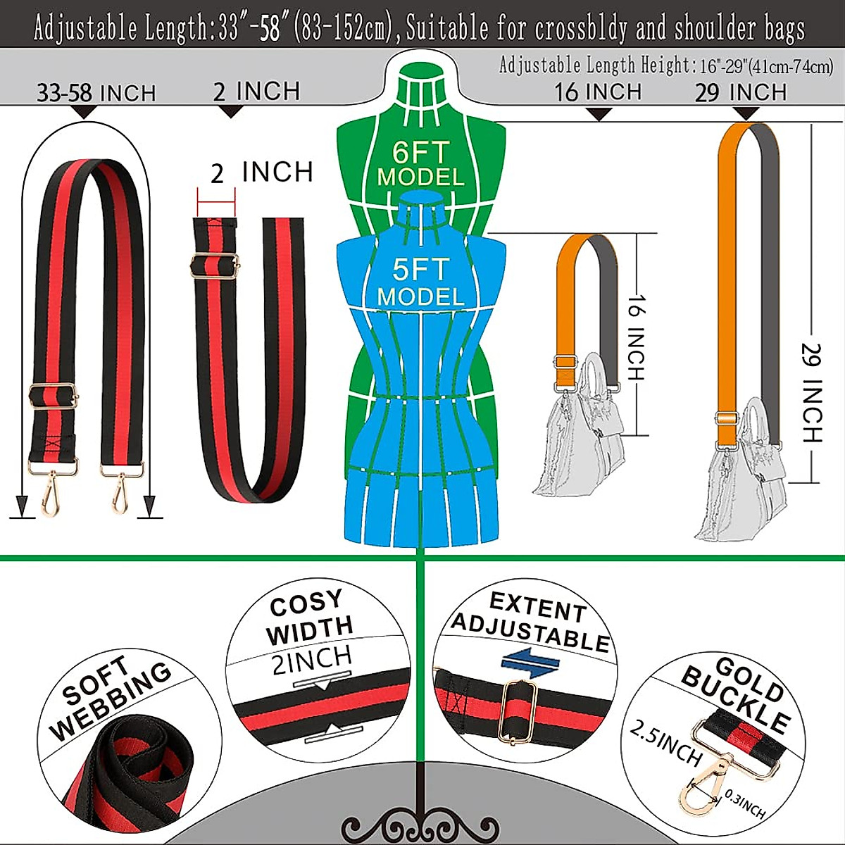 Kolti Purse Strap Replacement Guitar Style