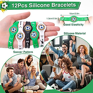 Winrayk 12 Sets Soccer Party Favors Sports Birthday Supplies, Soccer Goodie Bags Drawstring Bags Tattoo Stickers Gifts Toys Goody Bag Stuffers Filler Soccer Birthday Party Favors Soccer Party Supplies