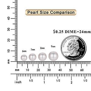 LUCKMORA Single Pearl Necklace for Women 925 Sterling Silver Freshwater Cultured 6.5mm - 7mm Pearls Choker Genuine Floating Pearls Necklaces Real Round White