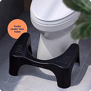 Squatty Potty The Original Bathroom Toilet Stool, Curve Lightweight with Sleek and Modern Design, Black, 7"