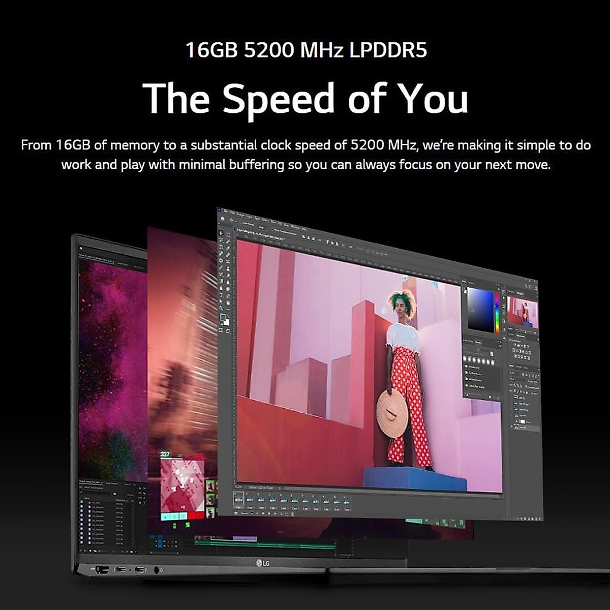 LG Lightweight Gram 16” (2560 x 1600) Laptop, Intel 12th Gen Core i7 1260P(12 cores) Evo™ Platform, Windows 11 Home, Black W/HDMI Cable (16GB RAM | 1 TB PCle SDD)