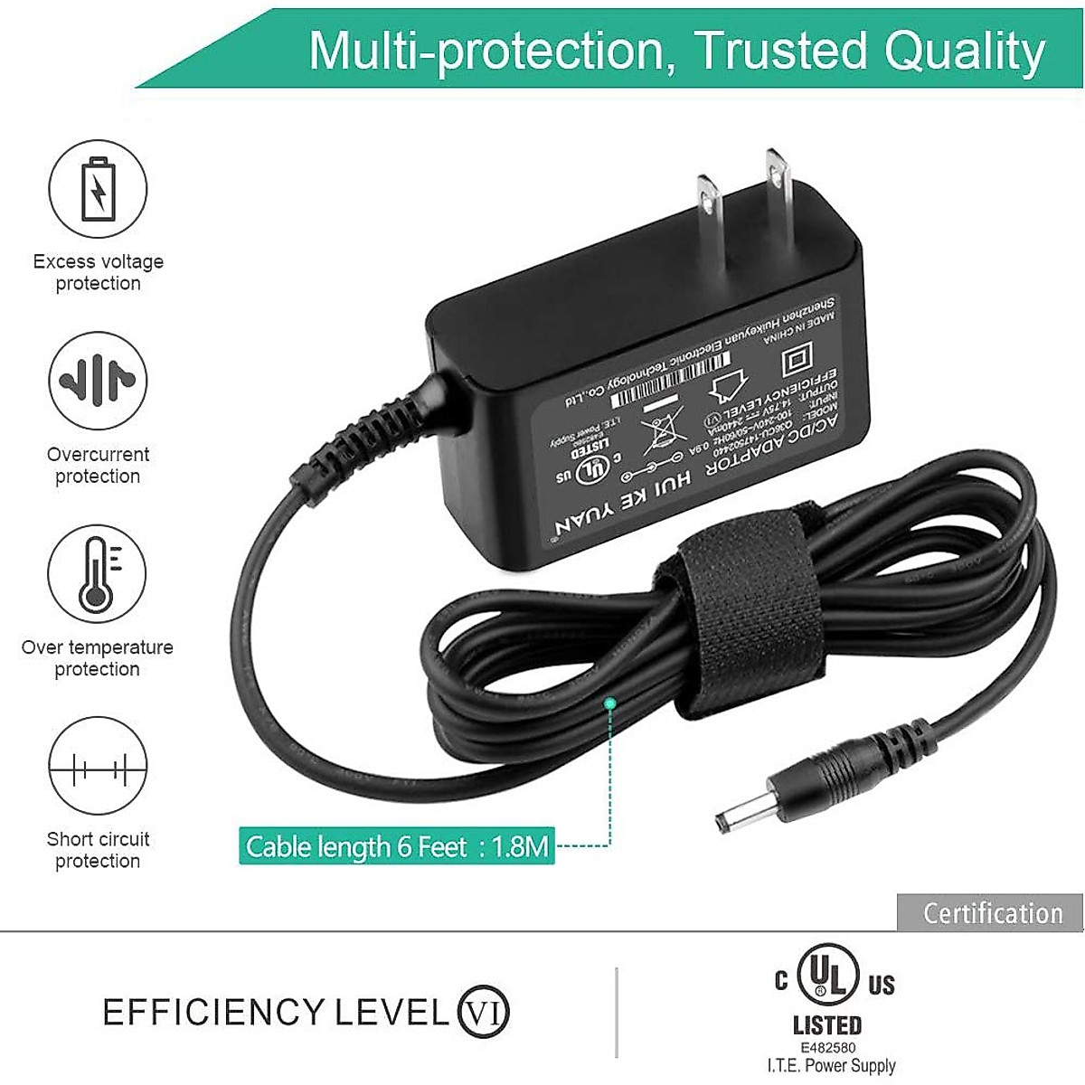 HKY AC Charger for Jawbone Big Jambox Speaker J2011-03 02 01 Jawbone JAMBOX Bluetooth Speaker J2011-03-US J2011-02-US J2011-01-US J2011-03-USPWR HDP40-145248W-1 jambox by Jawbone Charger Box Cord Box