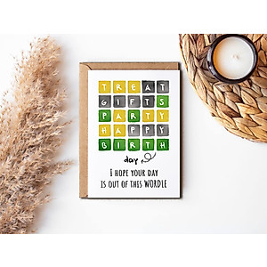 EirlysDesigns Birthday Card - Treat Gifts Party Happy Birthday - Hope Your Day Is Out Of This EirlysDesigns - Word Game - EirlysDesigns Card 5 x 7 inches