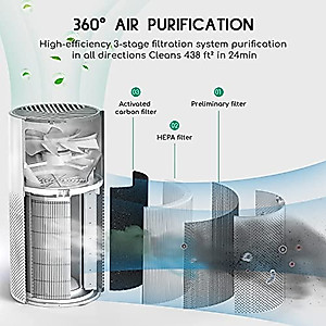 Afloia MIROPRO 2in1 Air Purifier with Humidifier,and Humidifier Filter Bundled
