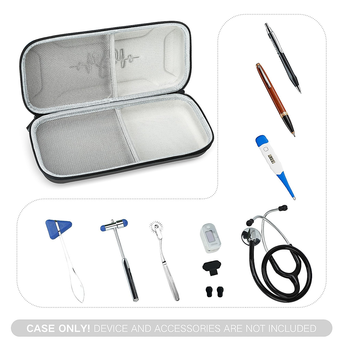 Stethoscope Case for 3M Littmann Classic III,Lightweight II S.E. Cardiology IV,Nurse Gift Hard Organizer Portable Carry Travel Cover Storage Bag with Vital Medical Supplies