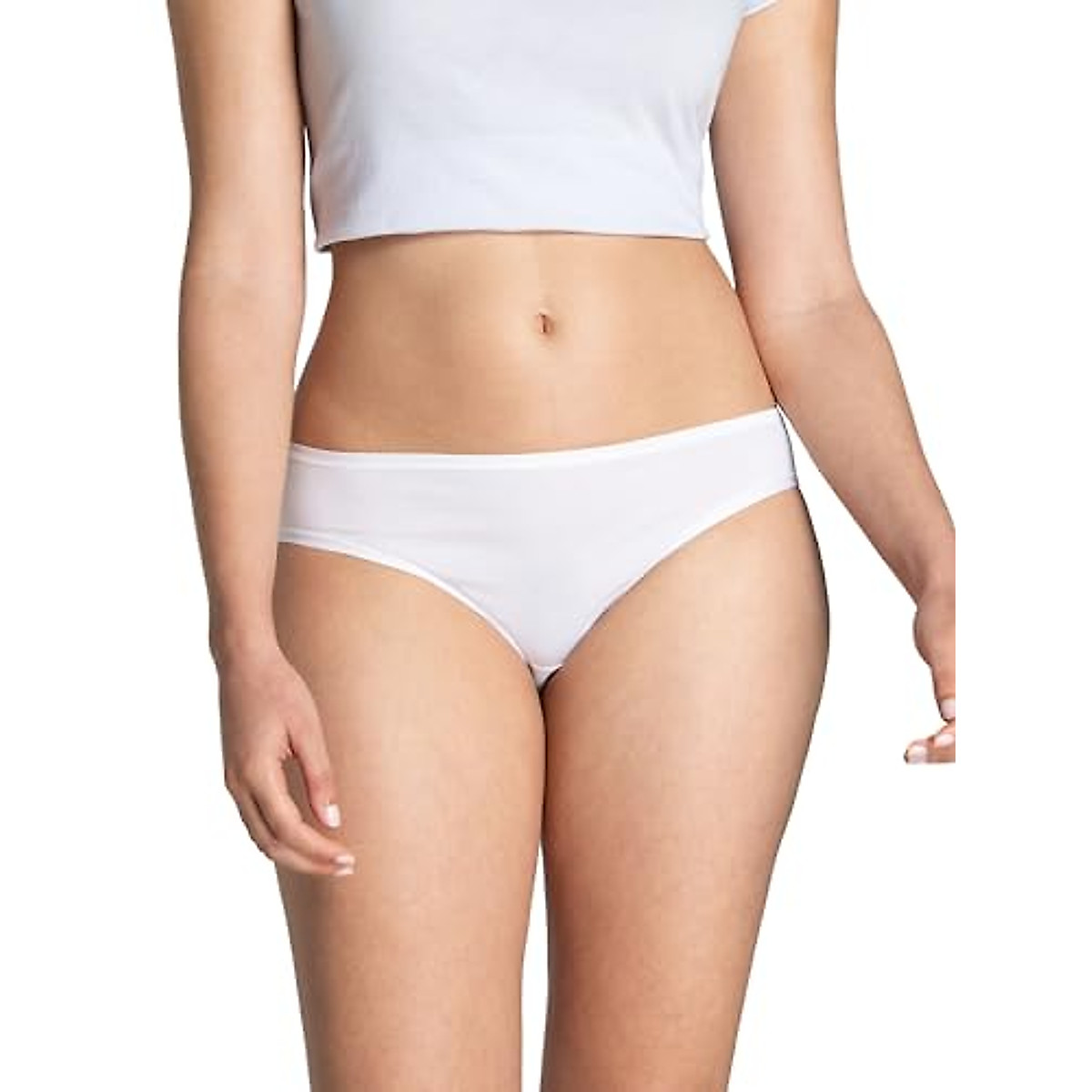 Fruit of the Loom Women's High Performance Cotton Bikini Underwear, Plus Sizes, 6-Pack, Colors Vary - Size 9