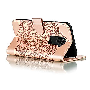Asdsinfor Compatible with Xiaomi Redmi Note 9 Case Wallet Case Credit Cards Slot with Stand for PU Leather Shockproof Flip Magnetic Compatible with Redmi Note 9/Redmi 10X Sunflower Rose Gold LD