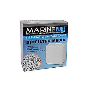 CerMedia MarinePure Block Bio-Filter Media for Marine and Freshwater Aquariums, 8 by 8 by 4-Inch