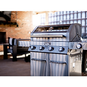 Monument Grills Larger Convertible 4-Burner Natural Gas Grill Stainless Steel Cabinet Style Propane Grills, LED Controls,Side Burner(Without Conversion Kit)