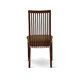 East West Furniture HBIP5-MAH-C 5 Piece Dinette Set for 4 Includes a Round Dining Room Table with Pedestal and 4 Linen Fabric Upholstered Dining Chairs, 42x42 Inch, Mahogany