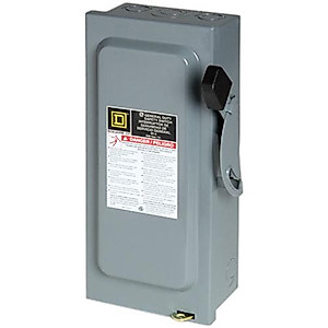 Square D - D322N 60-Amp 240-Volt Three-Pole Indoor General Duty Fusible Safety Switch with Neutral
