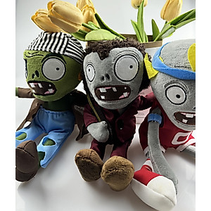 JHESAO 3 PCS Plants and Zombies Plush Toy Zombies Sets Football, Sport Plushies 1 2 Stuffed Soft Pirate Doll, Guitar PVZ Plushies Figure Doll New