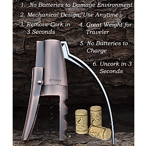 Forge Premium Quality Lever Corkscrew Wine Opener with Foil Cutter