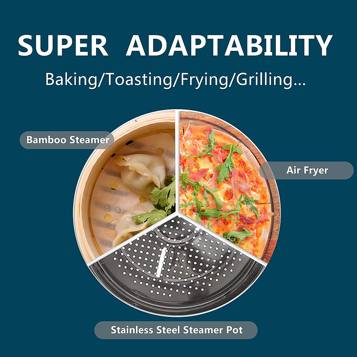 Air Fryer Perforated Parchment Paper,Non-Stick Air Fryer Liners 100 Pcs, White 7 Inch and 9 Inch (7 Inch)