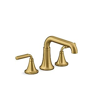 Kohler T27417-4-2MB Tone Deck-Mount Bath Faucet Trim, Vibrant Brushed Moderne Brass