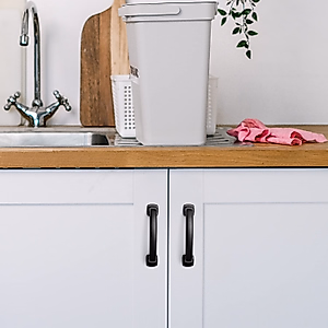 Ravinte Arch Cabinet Pulls Solid 10 Pack 3 Inch Matte Black Kitchen Cabinet Handles Flat Square Foot Curved Drawer Pulls Hardware for Kitchen Cabinet