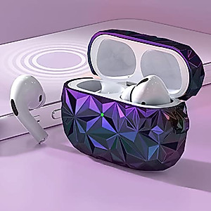 CAGOS Case, Luxury Diamond Shape Protective Cover with Beads Keychain for Airpods Pro 2 Case 2022 and iPod Pro Case 2019 Women, Multicolored