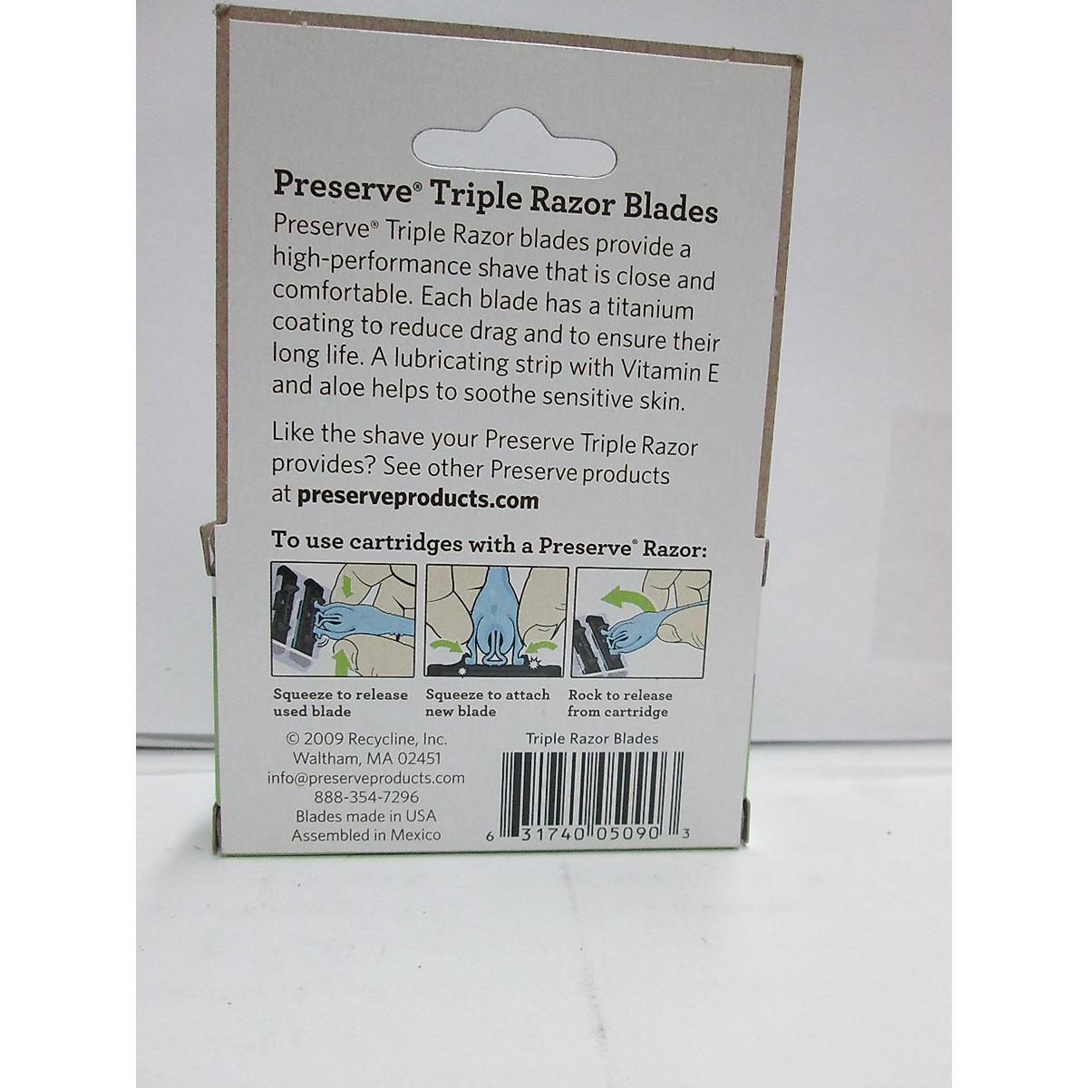 Preserve PRE-5091P2 Triple Razor Replacement Blade44; 4-Pack. This multi-pack contains 2 packs.