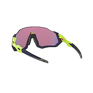 Oakley Men's Oo9401 Flight Jacket Rectangular Sunglasses, Matte Navy/Prizm Road, 37 mm