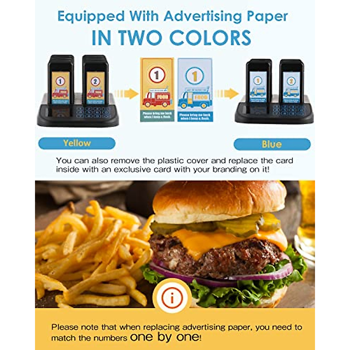 Crispaire Restaurant Pager System Pagers for Restaurants Waiting Buzzers Wireless Calling System Social Distancing Buzzer Long Working Distance Mute Function Food Truck Church Hospital (20 pagers)