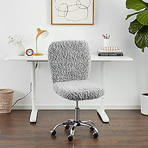 Urban Lifestyle Faux Fur Rolling Task Chair, Gray