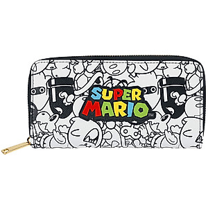 Nintendo Women's Super Mario Travel Accessory-Bi-Fold Wallet, White, std