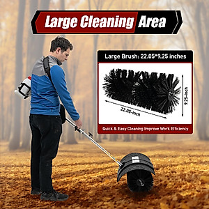 Bacacoo 52cc 2.3HP Gas Power Sweeper, Walk Behind Power Sweeper Broom 1700w Gas Engine Sweeper Lawn Gravel Turf for Cleaning Artificial Grass Sites Farms