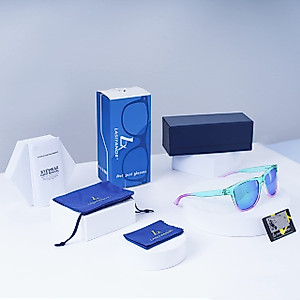 Lasiyanor Lightweight TAC Square Round Polarized Sunglasses TR90 Frame UV400 Trendy Designer Sun Glasses Men and Women