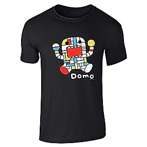 Pop Threads Domo Domondrian Art Funny Cute Graphic Tee T-Shirt for Men Black M