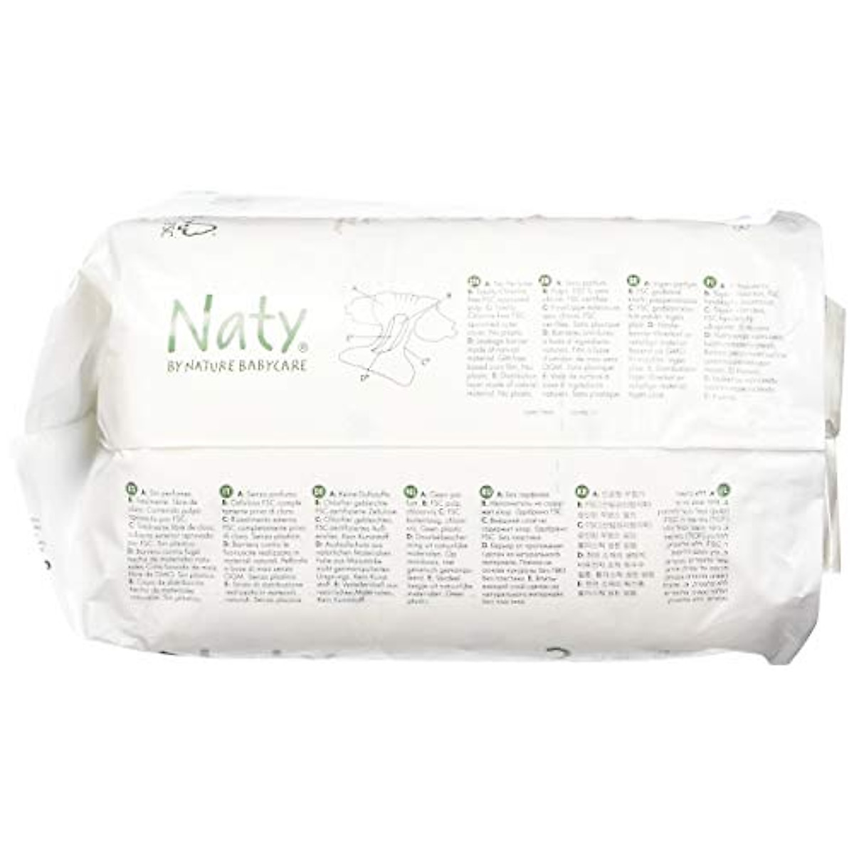 Naty by Nature Babycare Eco-Friendly Premium Disposable Diapers for Sensitive Skin, Size 3, 4 packs of 31 (124 Count) (Chemical, chlorine, perfume free)