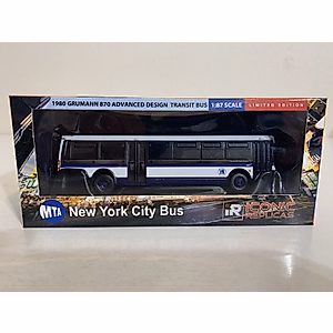 Grumman 870 Transit Bus-New York City Transit Iconic Replicas 1/87 Scale New in The Box 5" Long
