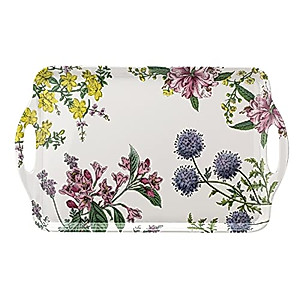 Pimpernel Stafford Blooms Large Handled Tray | Serving Tray for Lunch, Coffee, or Breakfast | Made of Melamine for Indoor and Outdoor use | Measures 18.9" x 11.6" | Dishwasher Safe