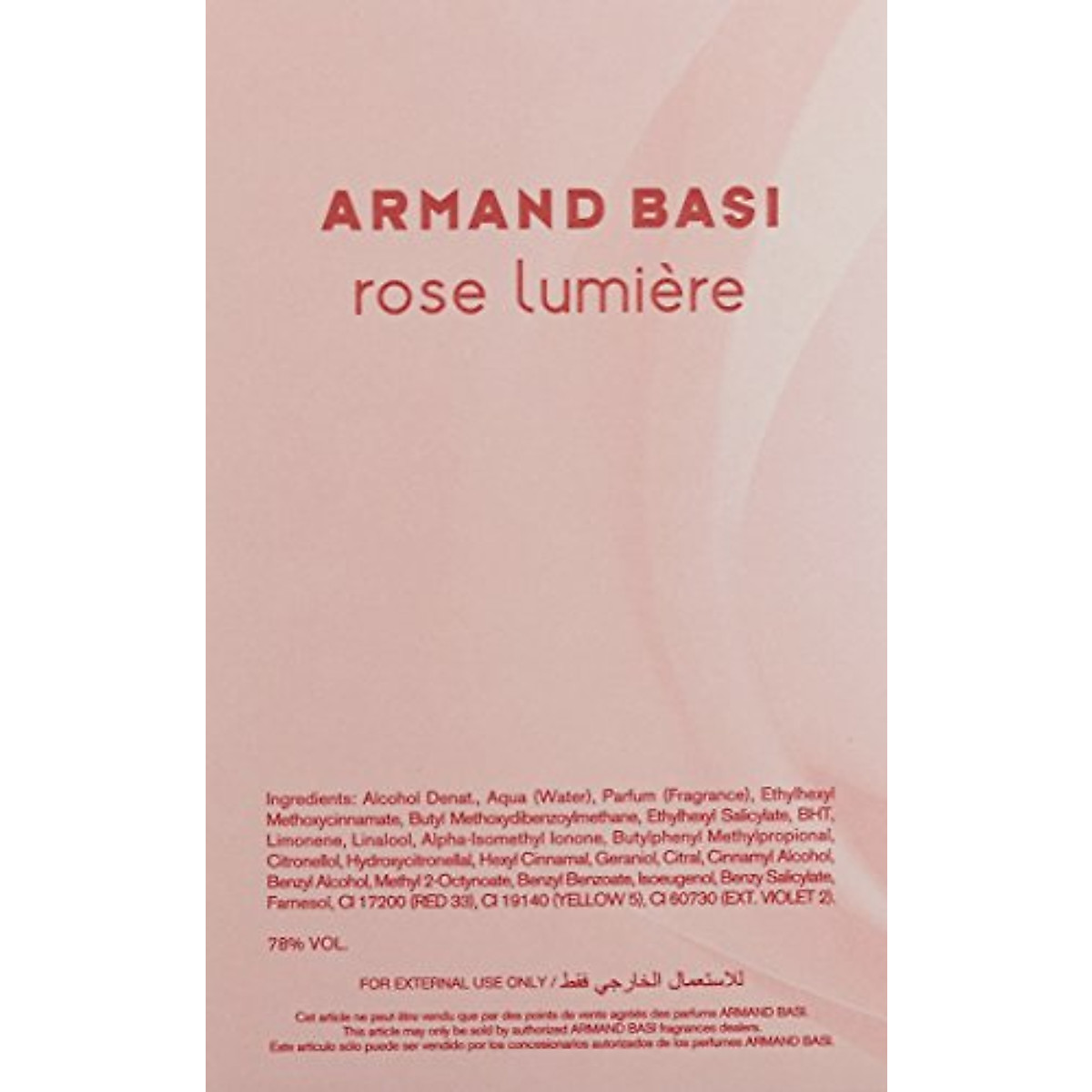 ARMAND BASI Rose Lumiere Eau de Toilette, 3.4 Ounce