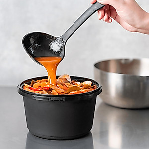 Karat Professional PP Tamper-Resistant Injection Molded Black Food Container with Clear Lid - Microwaveable Round Deli Containers with Lids, Perfect for Soup and Food (52oz)