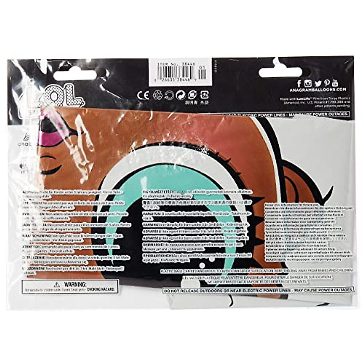 Anagram 34" Lol Surprise Diva Foil Balloon, Multicolor