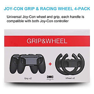 Switch Steering Wheel for Switch Accessories-Gifts for Men Gadgets Accessories for Switch Mario Kart Racing Game, Racing Wheel 4 Packs Lightweight Gadgets With Comfort Handle for Family Party
