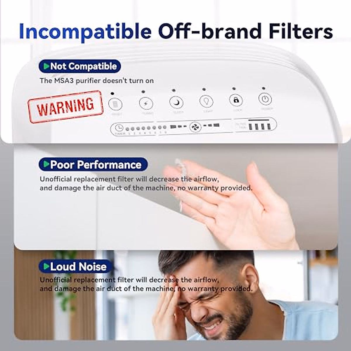 Membrane Solutions MSA3/MSA3S Genuine Pet Odor Removal Air Purifier Filter Replacement 1 Pack, Upgraded 4-in-1 H13 True HEPA Filter with OdallerPure Technology