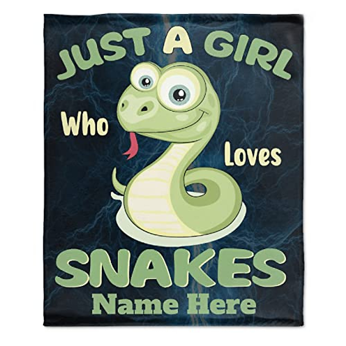 Abheda Snakes Custom Blanket for Girl Women Just A Girl Who Loves Snakes Blanket Personalize NameSuper Blanket Soft Throw Warm Gift for Snakes Lover Birthday Graduate Blankets 60"X50" for Teen